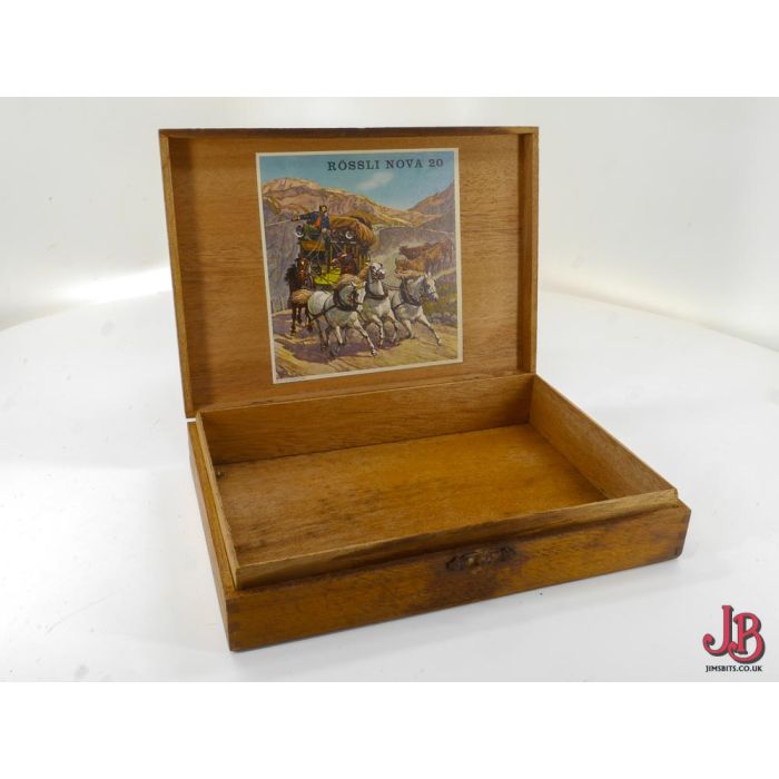 Vintage wooden cigar box - Rossli Nova - cigarillos - Swiss - Rudolf ...