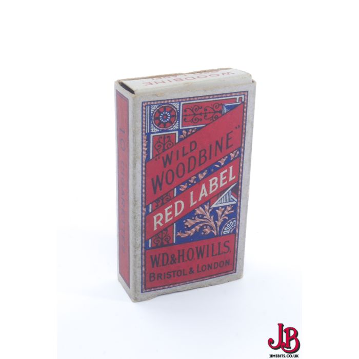An old empty Wild Woodbine Red Label cigarette box / packet / pack