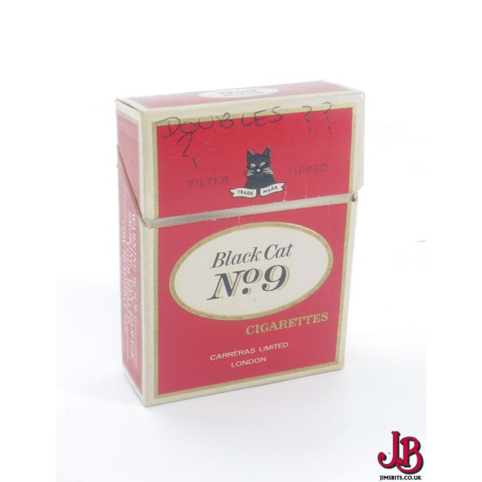 An old empty Black Cat No 9 cigarette box / packet / pack