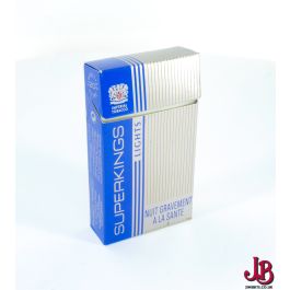 A vintage Superkings Lights 20 empty cigarette box / packet - card paper